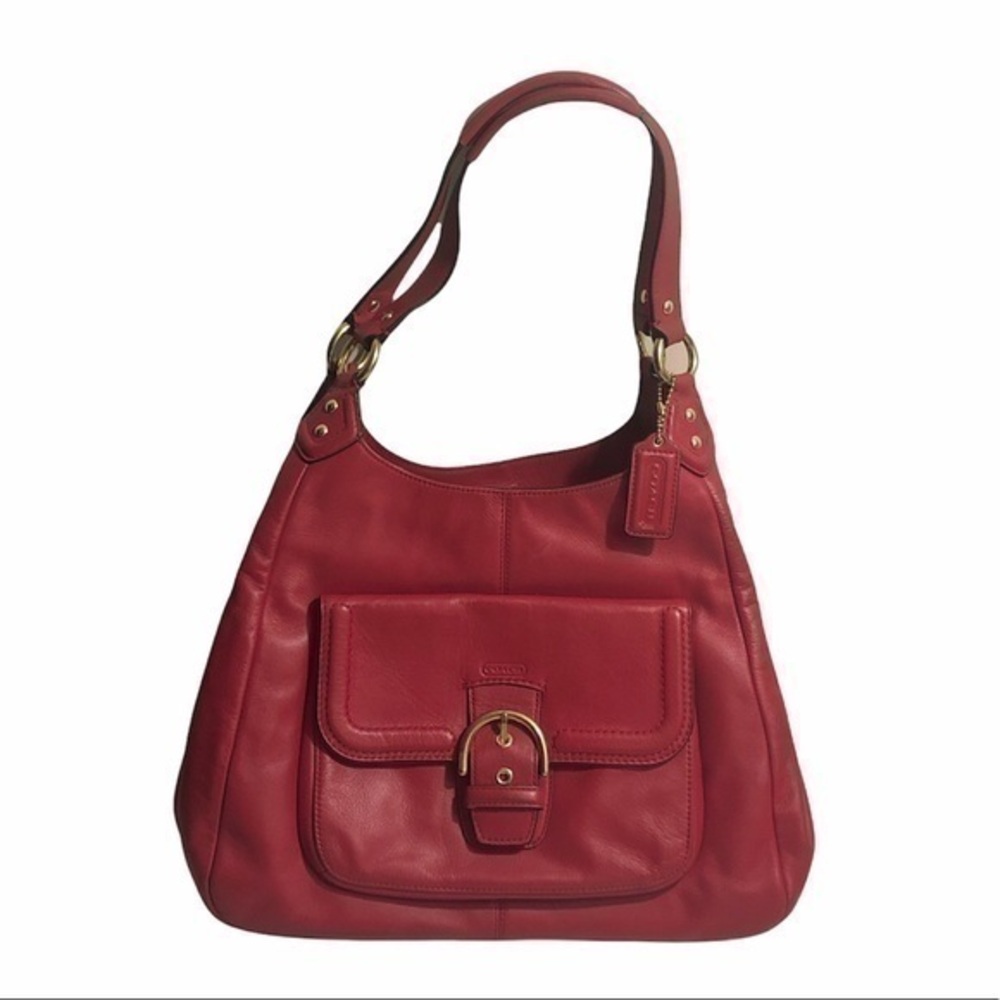 Coach Red Leather Soho Hobo Multi Compartment Bag - Gem